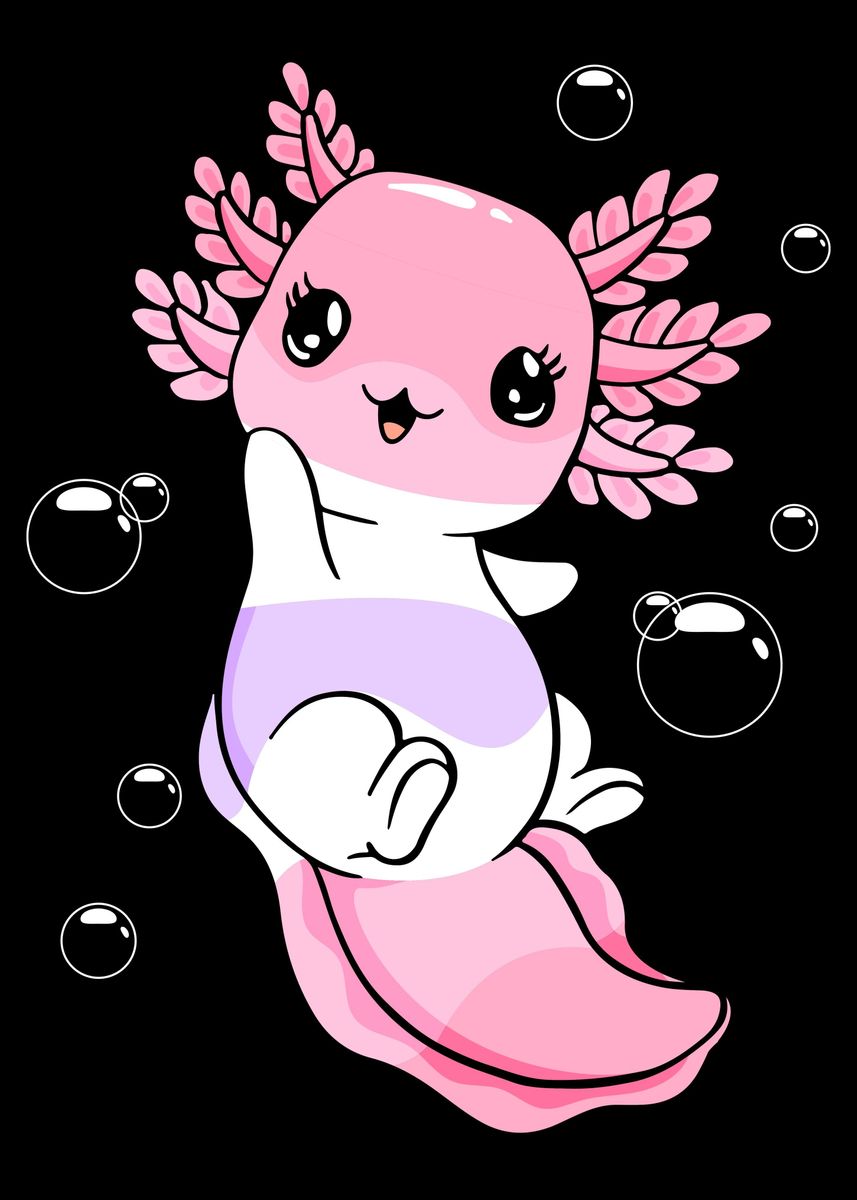 'Pomosexual Flag Axolotl' Poster, picture, metal print, paint by ...