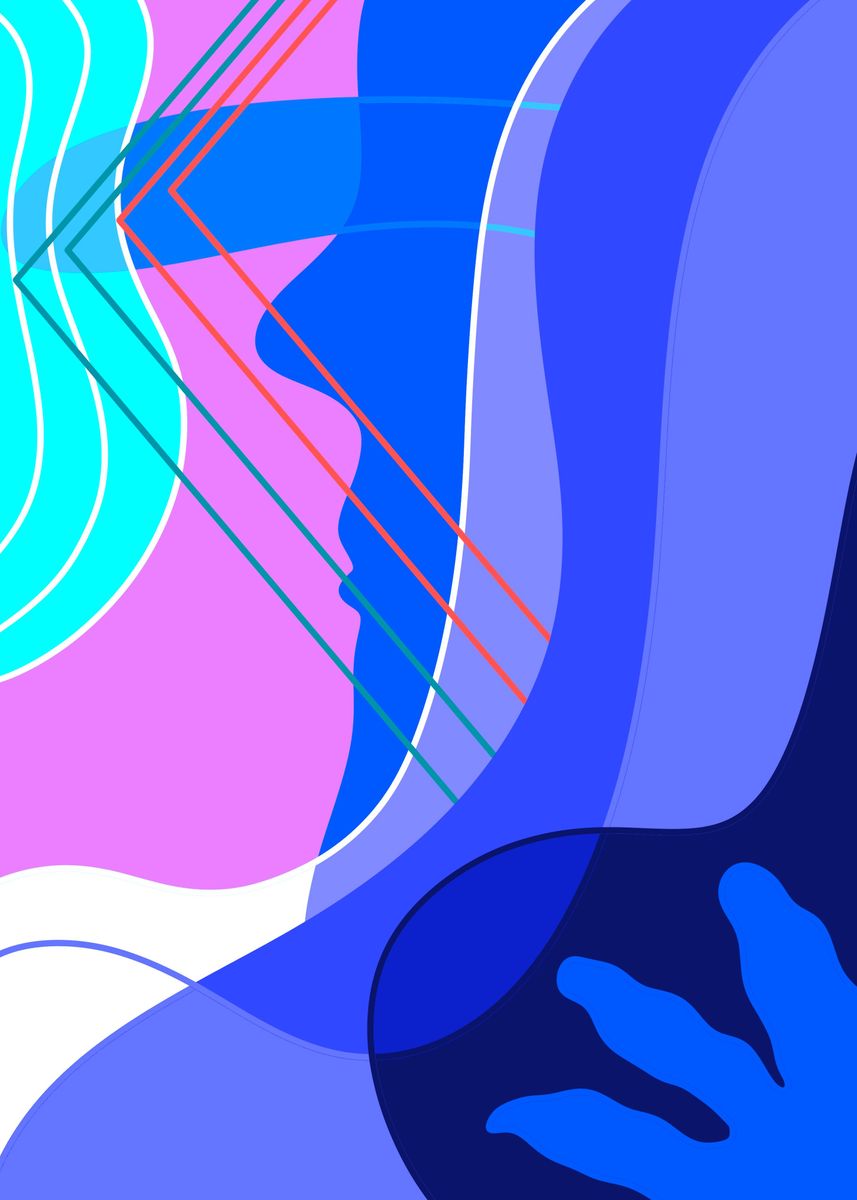 'Blue abstract color' Poster, picture, metal print, paint by 4 Epic ...