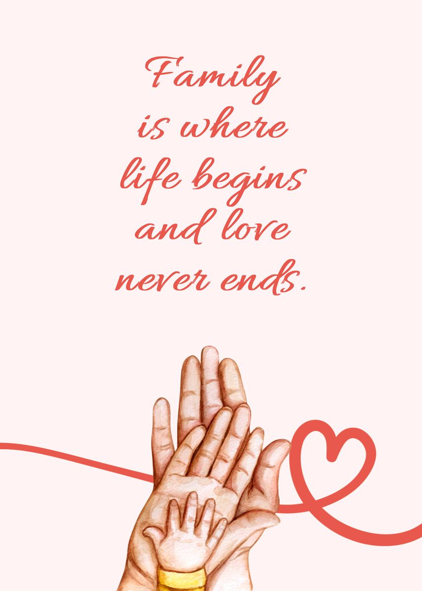 'Family Life Love' Poster, picture, metal print, paint by ABConcepts ...