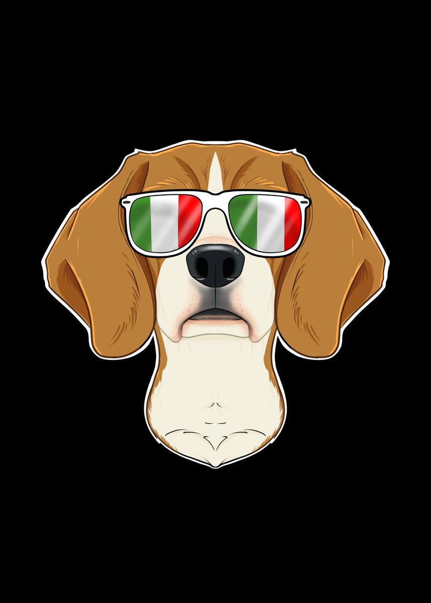 'Beagle Italy Sunglasses' Poster, picture, metal print, paint by ...