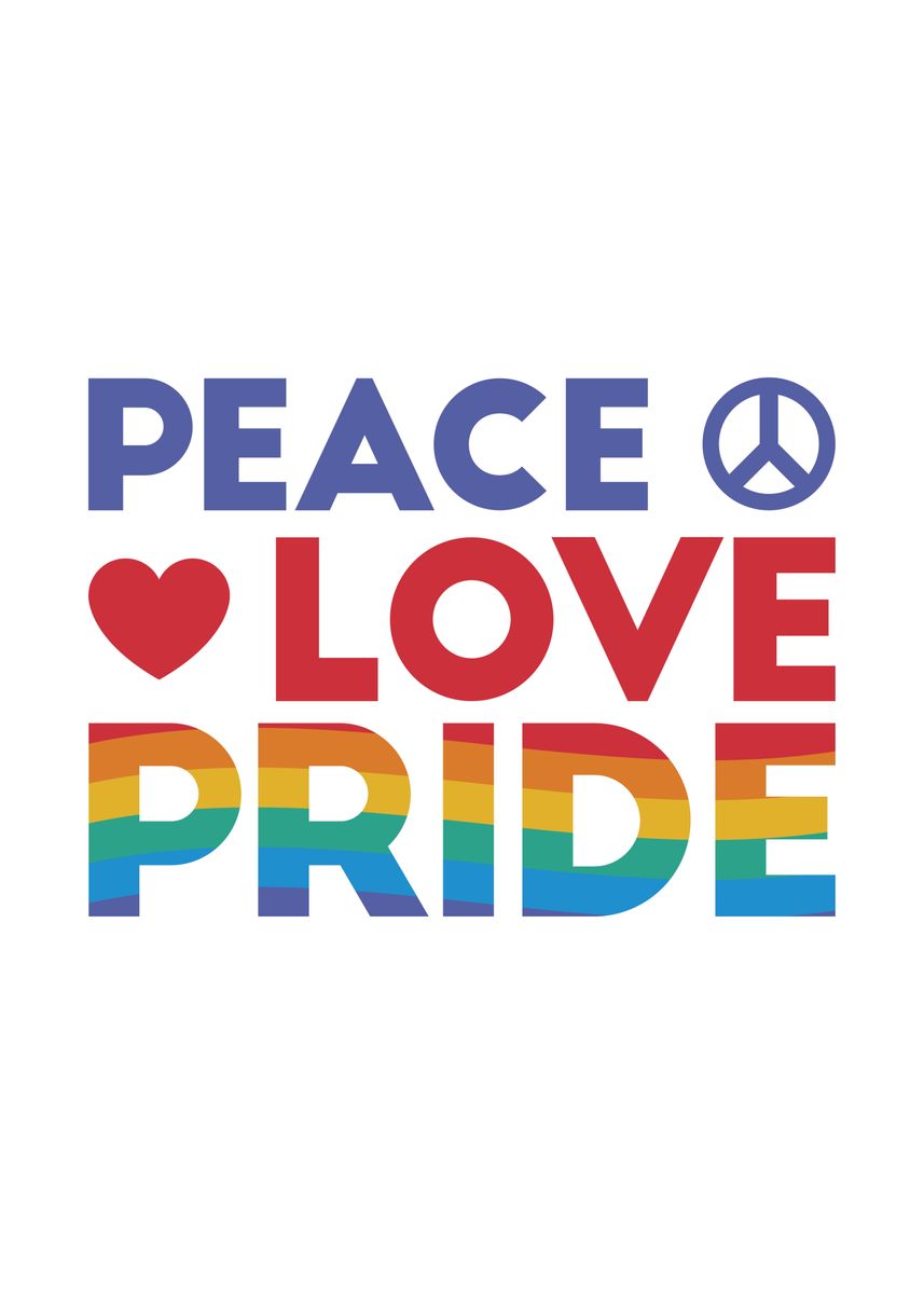 'Peace love Pride design' Poster by thetshirtshop2020 | Displate