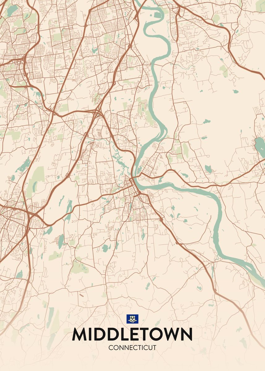 'Middletown CT' Poster, picture, metal print, paint by IMR Designs ...