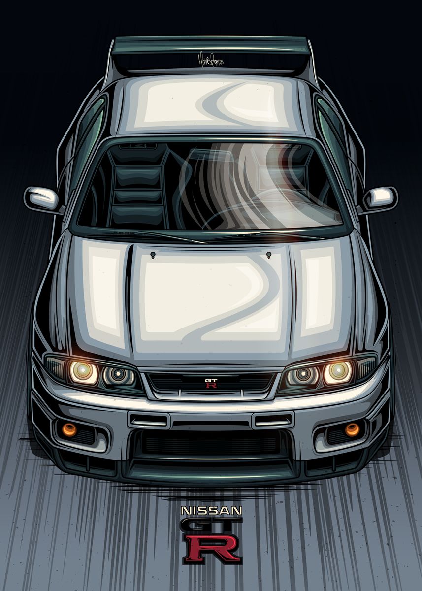 'Nissan Skyline GTR R33' Poster by Mário Ramos Art | Displate