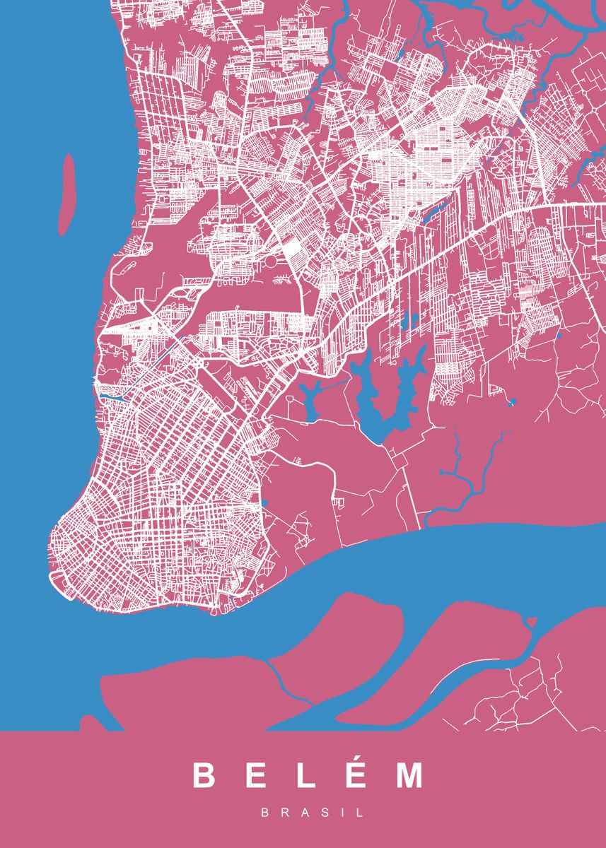 'BELEM Map BRASIL' Poster by UrbanMaps | Displate