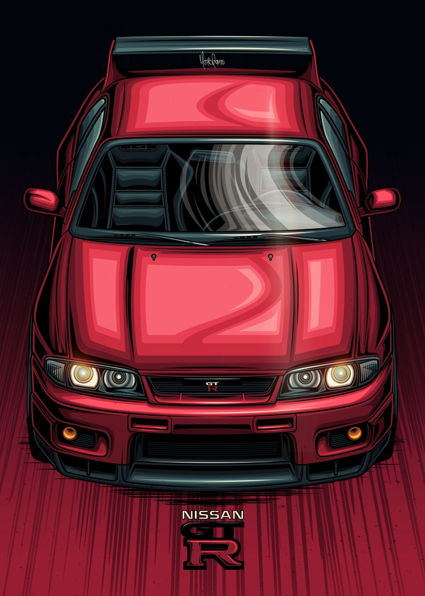 'Nissan Skyline GTR R33' Poster, picture, metal print, paint by Mário ...