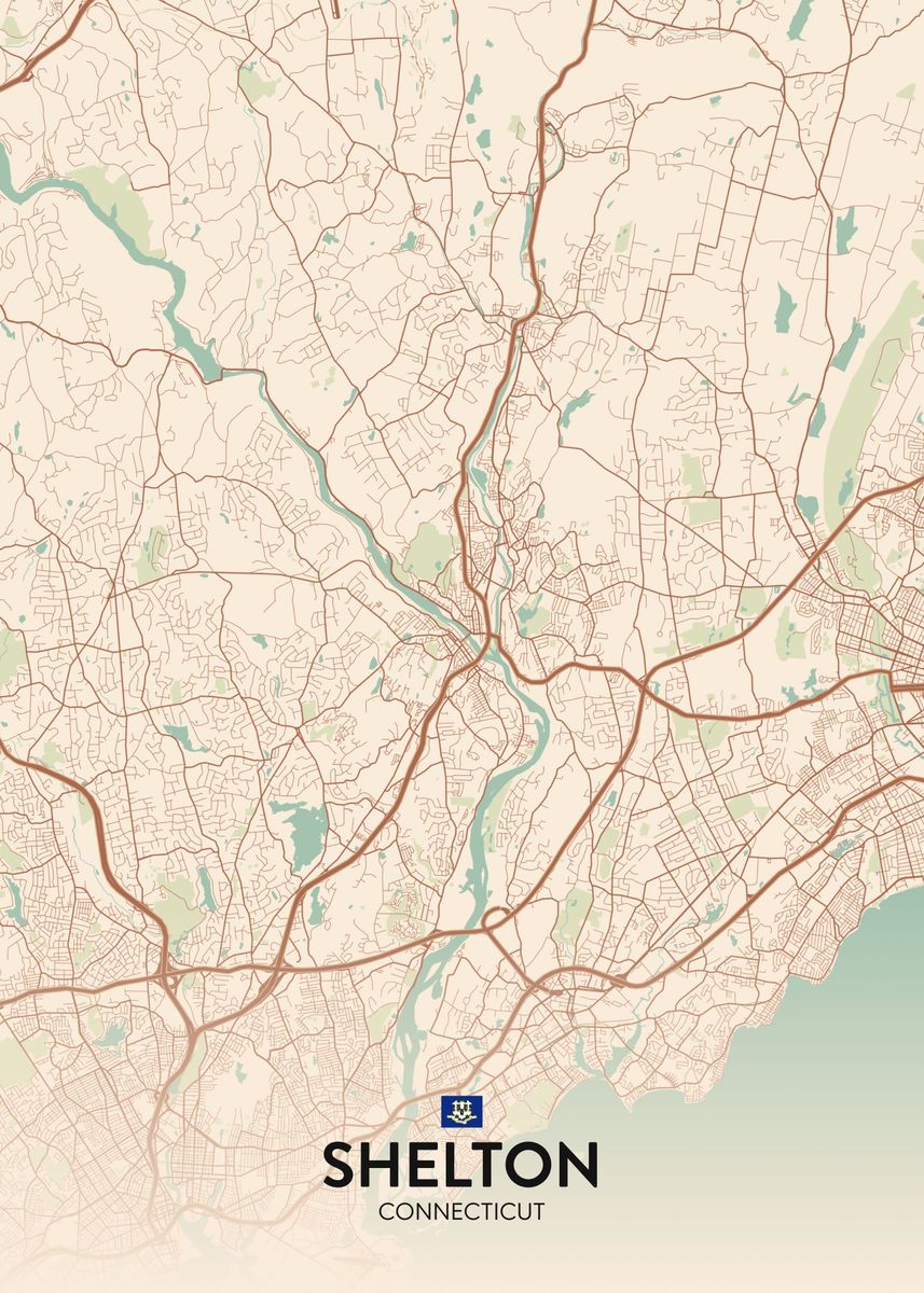 'Shelton CT' Poster, picture, metal print, paint by IMR Designs | Displate