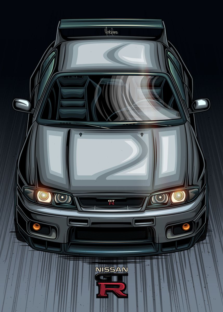 'Nissan Skyline GTR R33' Poster, picture, metal print, paint by Mário ...