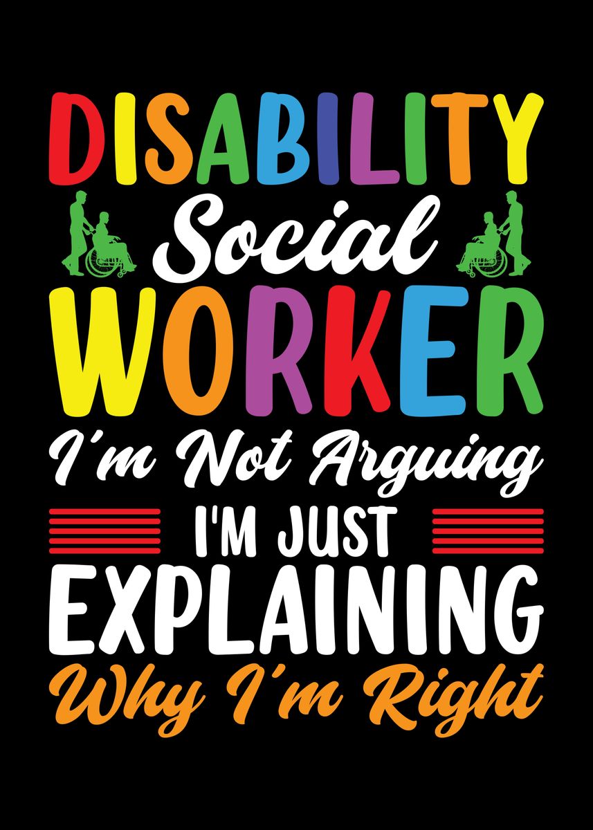 'Disability Social Worker' Poster, picture, metal print, paint by Lukes ...