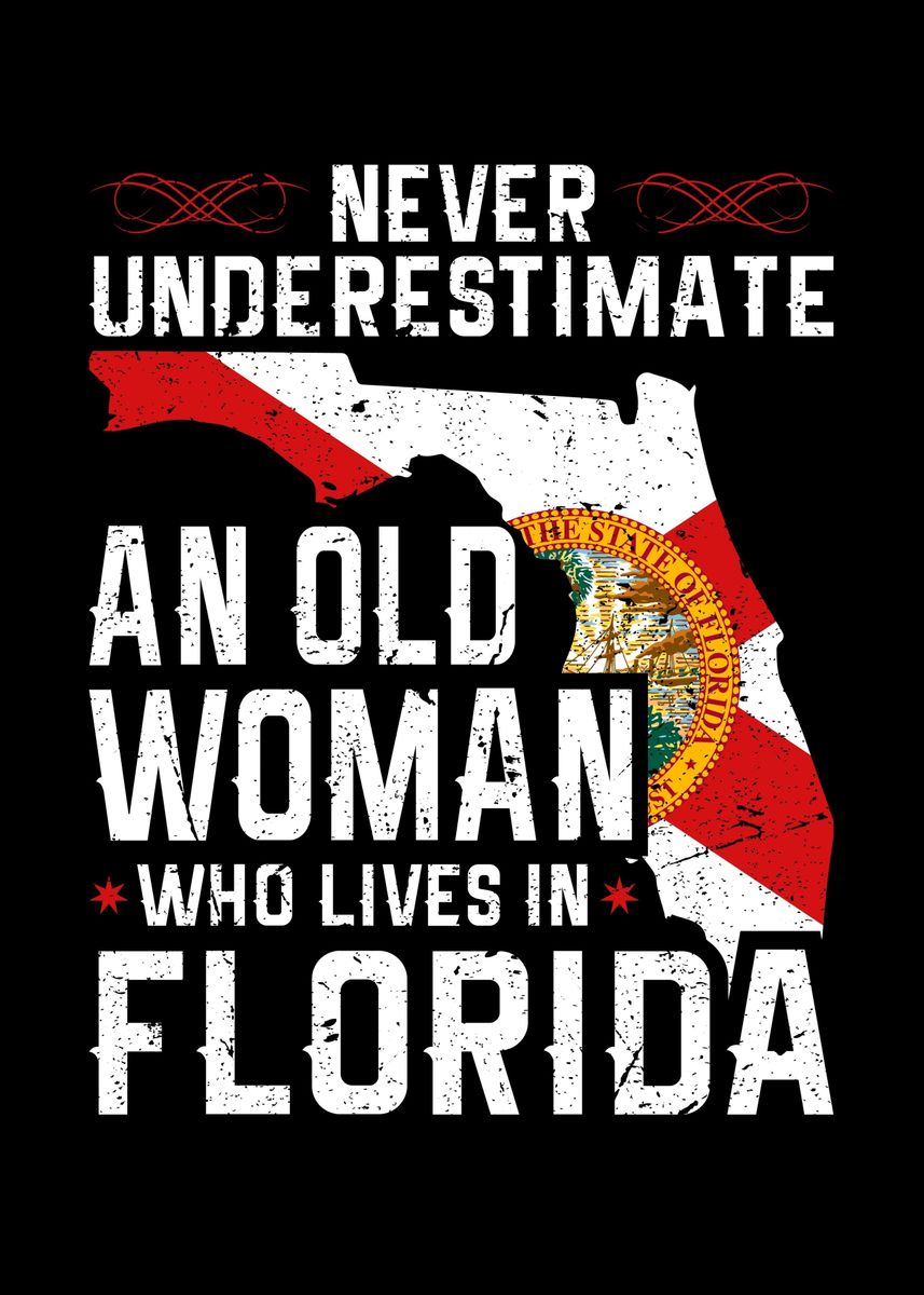 'Flag Florida Flo Grown' Poster, picture, metal print, paint by ...