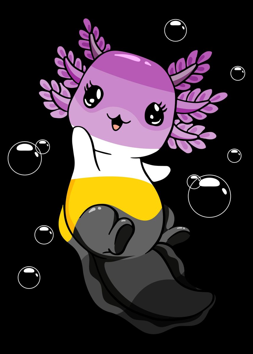 'Monosexual Flag Axolotl' Poster, picture, metal print, paint by ...