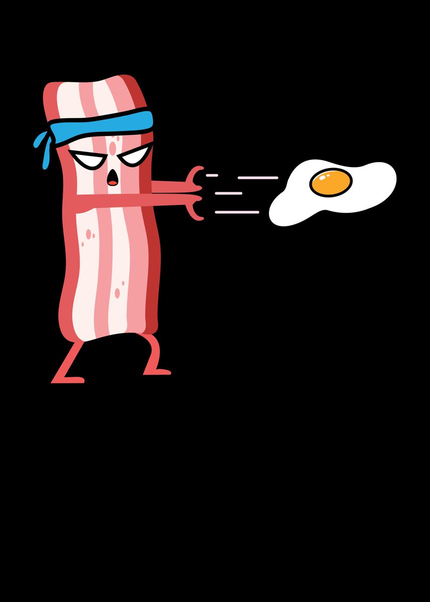 'Bacon Eater Meat Lover' Poster, picture, metal print, paint by NAO ...