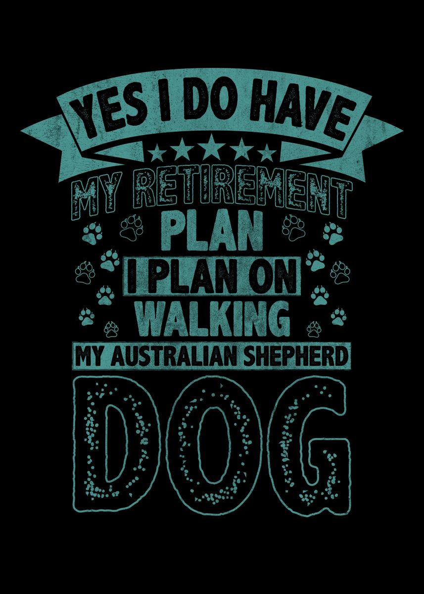 'Australian Shepherd Dog' Poster, picture, metal print, paint by Lukes ...