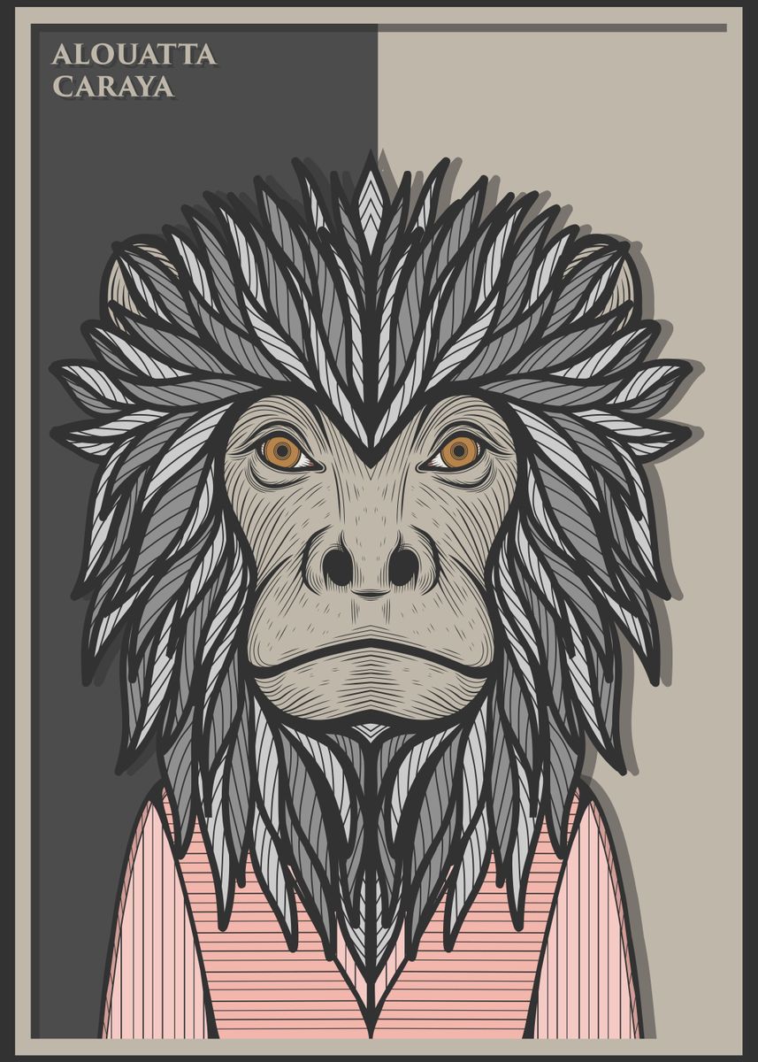 'Black Howler Monkey' Poster, picture, metal print, paint by Milhad Art ...