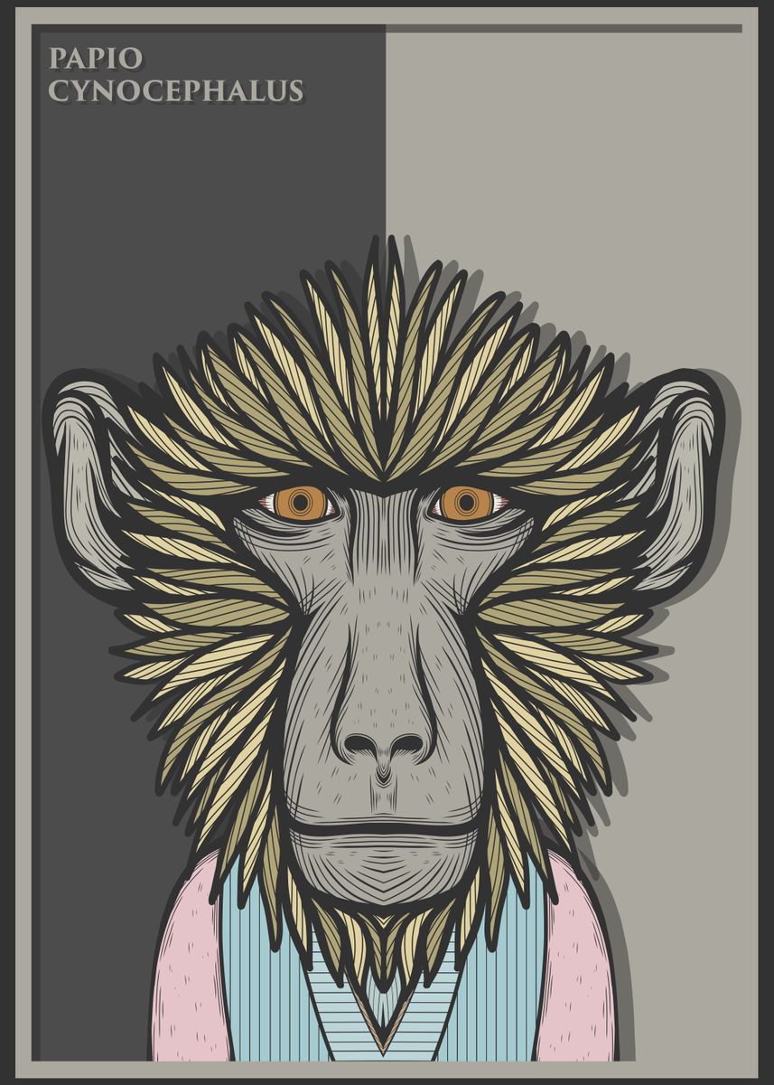 'Yellow Baboon' Poster, picture, metal print, paint by Milhad Art ...