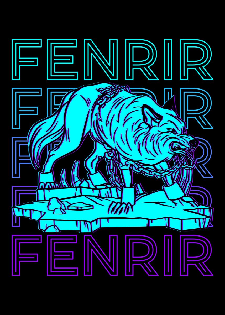 'Fenrir Celtic Wolf Viking' Poster, picture, metal print, paint by ...