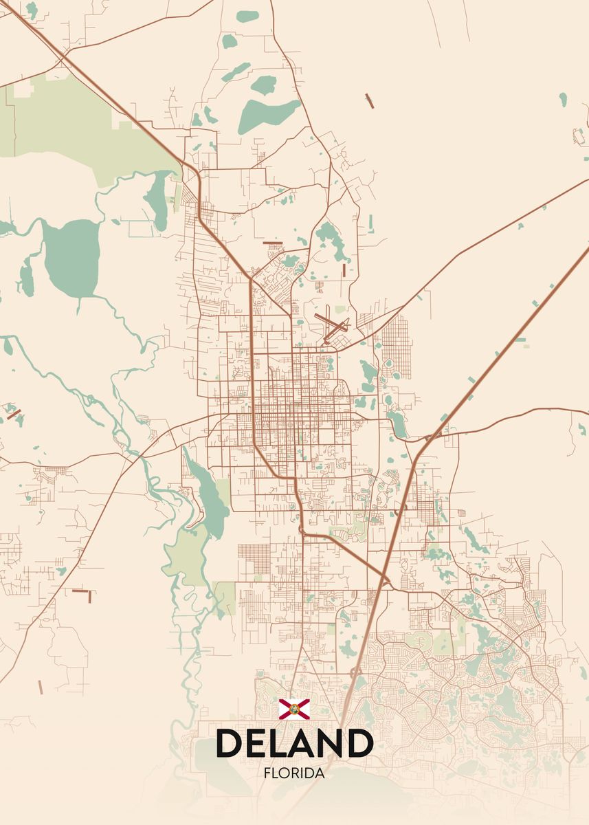 'DeLand FL' Poster, picture, metal print, paint by IMR Designs | Displate