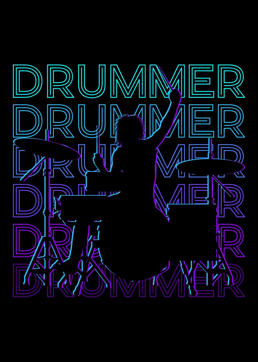 'Drummer Retro' Poster, picture, metal print, paint by AestheticAlex ...
