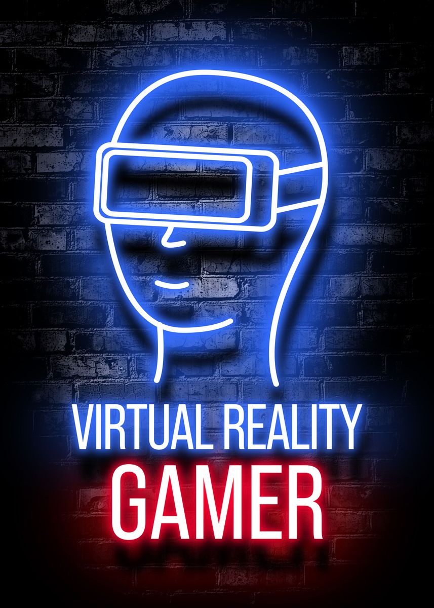 'Virtual reality VR gaming' Poster, picture, metal print, paint by ...