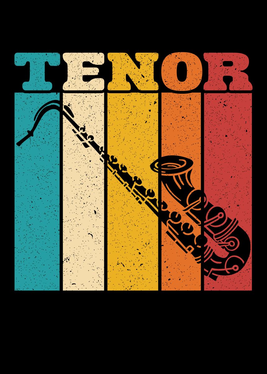 'Tenor Saxophone' Poster, picture, metal print, paint by NAO | Displate