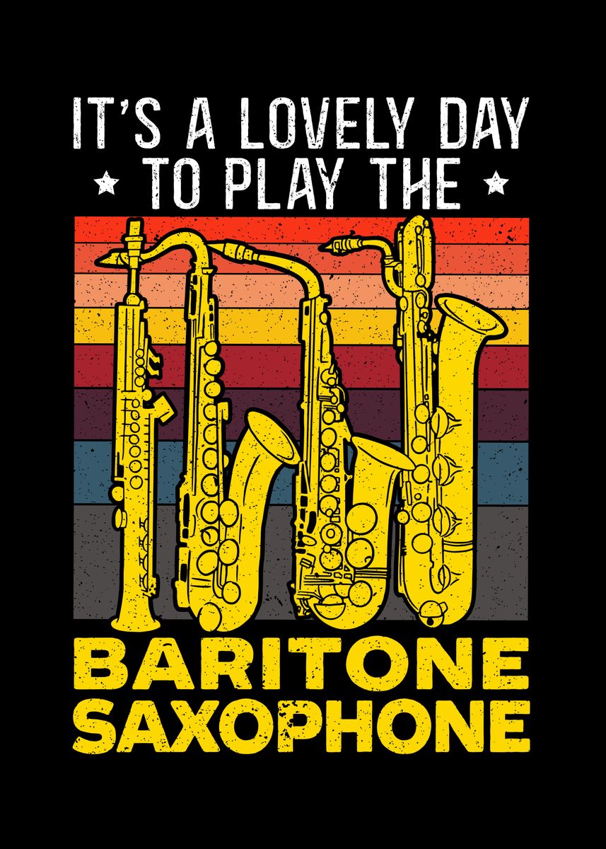 'Baritone Saxophone' Poster, picture, metal print, paint by NAO | Displate
