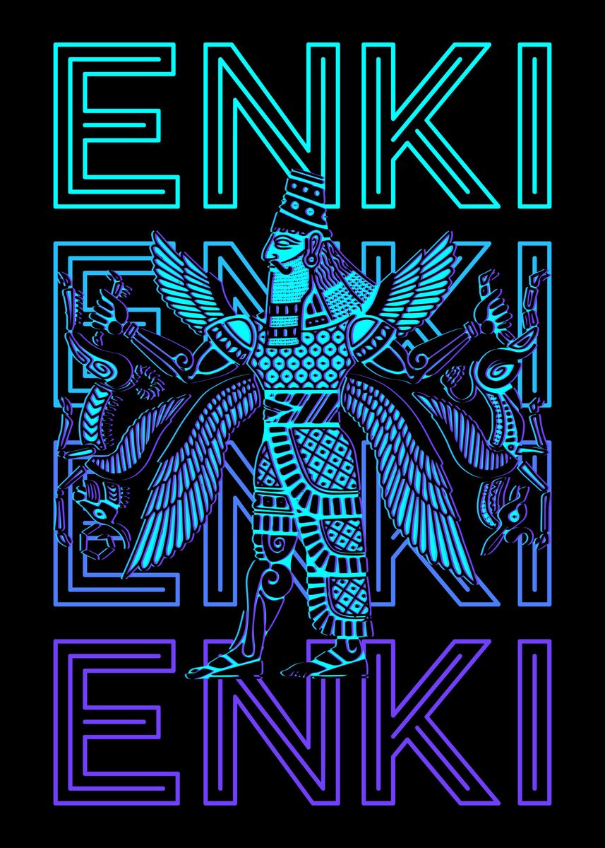 'Enki Ancient God' Poster, picture, metal print, paint by AestheticAlex ...