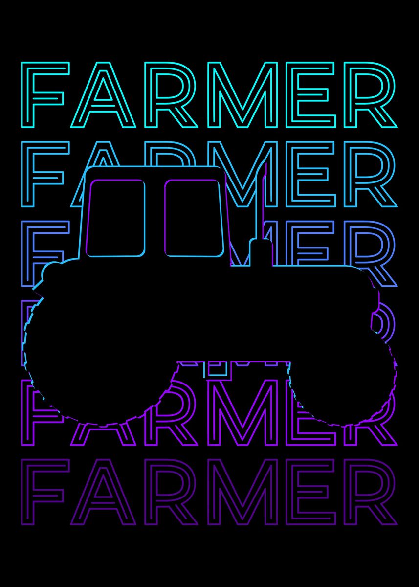 'Farmer Farming Farm' Poster, picture, metal print, paint by ...
