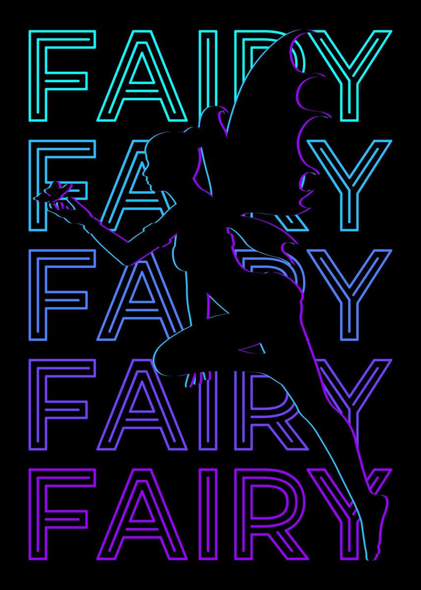 'Fairy Retro' Poster, picture, metal print, paint by AestheticAlex ...