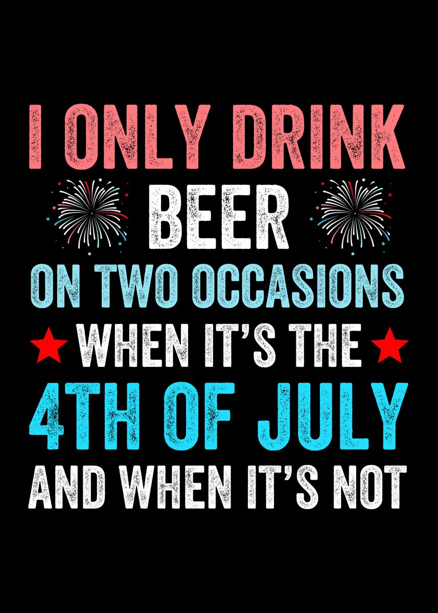 'I only drink' Poster, picture, metal print, paint by Tony Lee | Displate