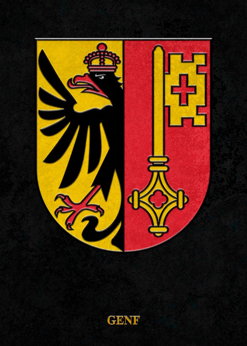 'Arms of Genf' Poster, picture, metal print, paint by Ferit Kurt | Displate