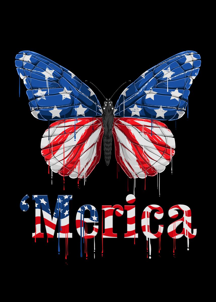 'Merica' Poster, picture, metal print, paint by Van Zelman | Displate