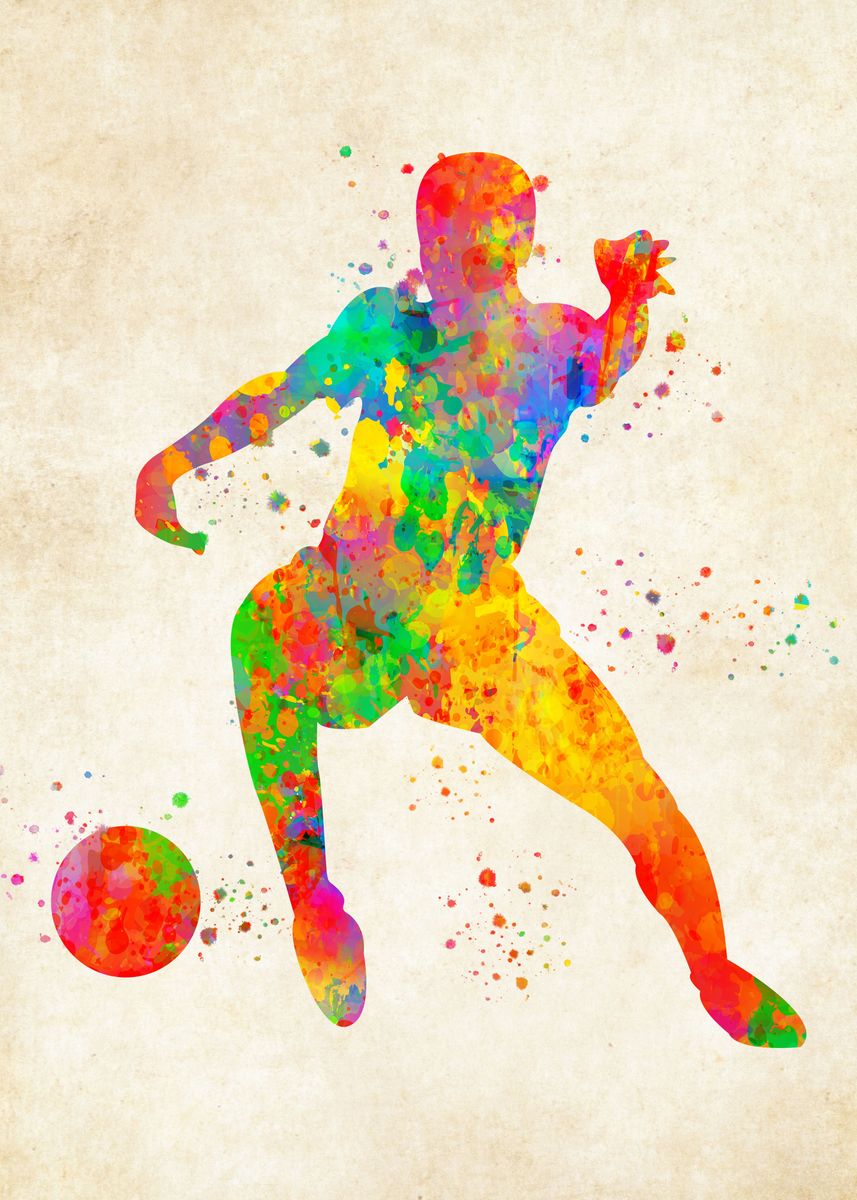 'Football player watercolor' Poster by Ollie Reid | Displate