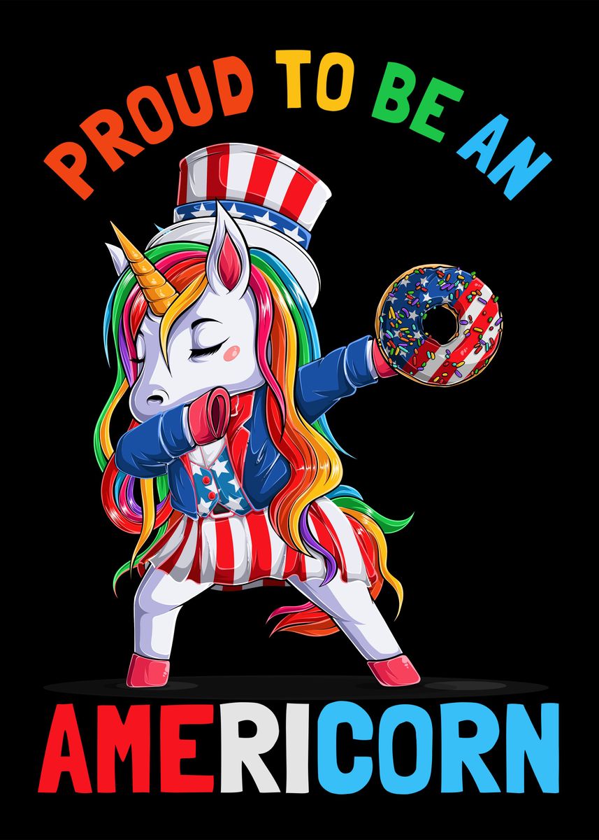 'AMERICORN' Poster, picture, metal print, paint by Evan Arrington ...