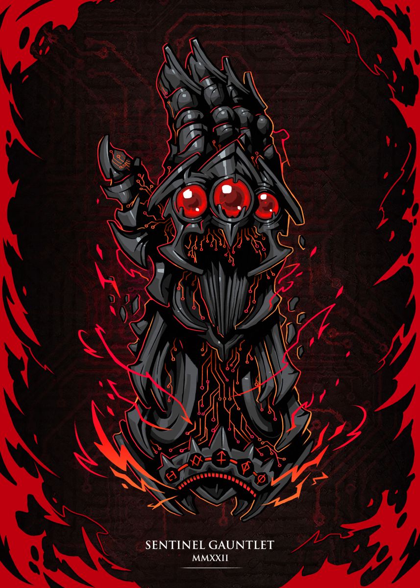 'Red Sentinel Gauntlet' Poster, picture, metal print, paint by Zizaran ...