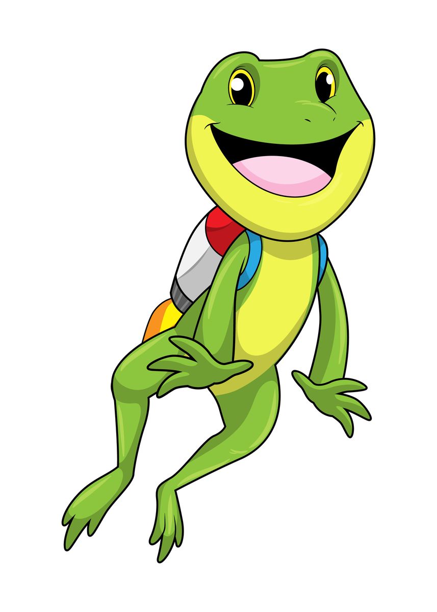 'Frog Flying Jetpack' Poster by Markus Schnabel | Displate