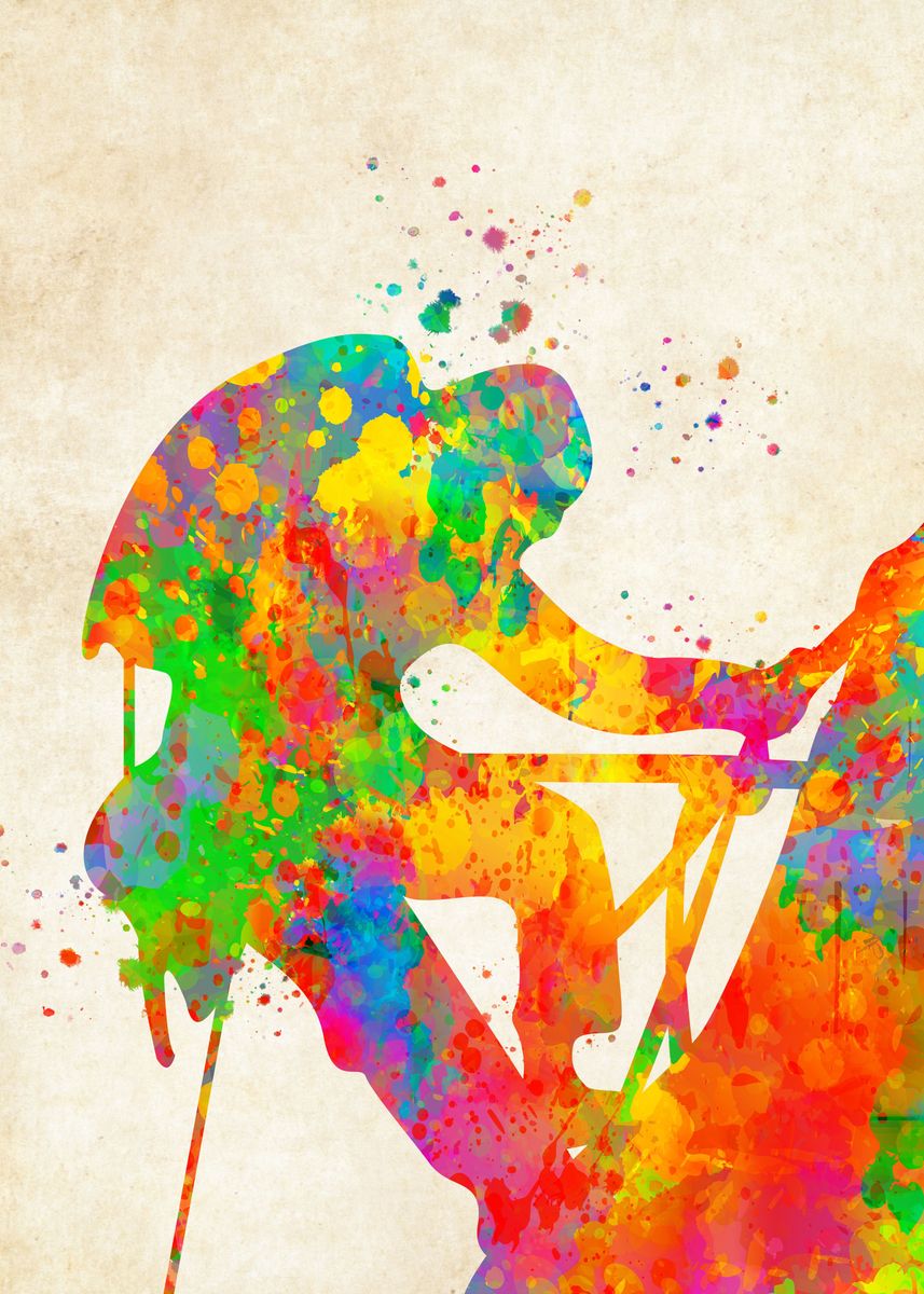 'Climbing Watercolor' Poster, picture, metal print, paint by Ollie Reid ...