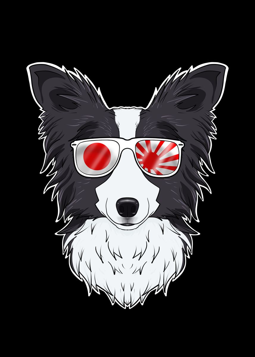 'Border Collie Japan' Poster, picture, metal print, paint by ...