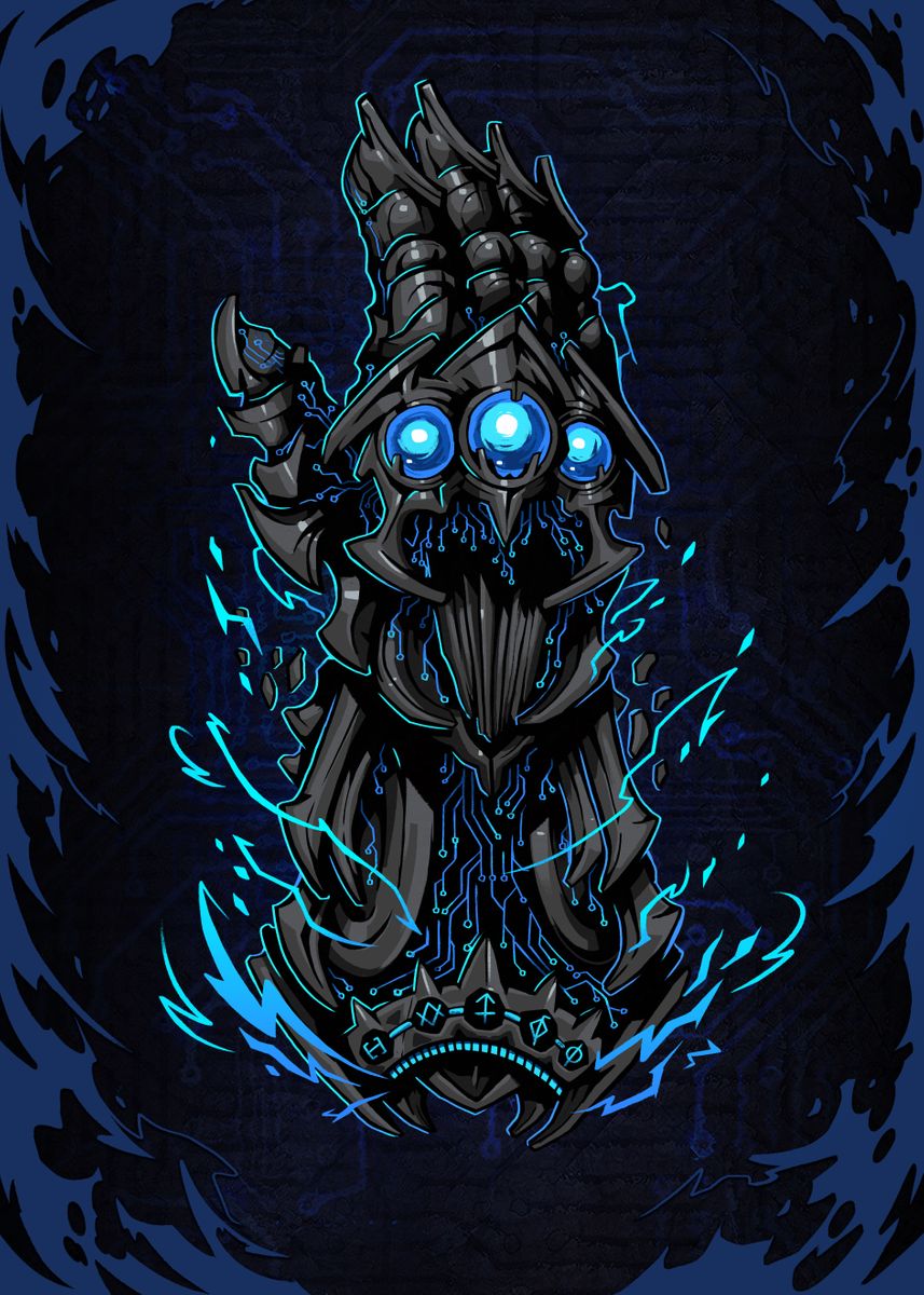 'Blue Sent Gauntlet No Text' Poster, picture, metal print, paint by ...