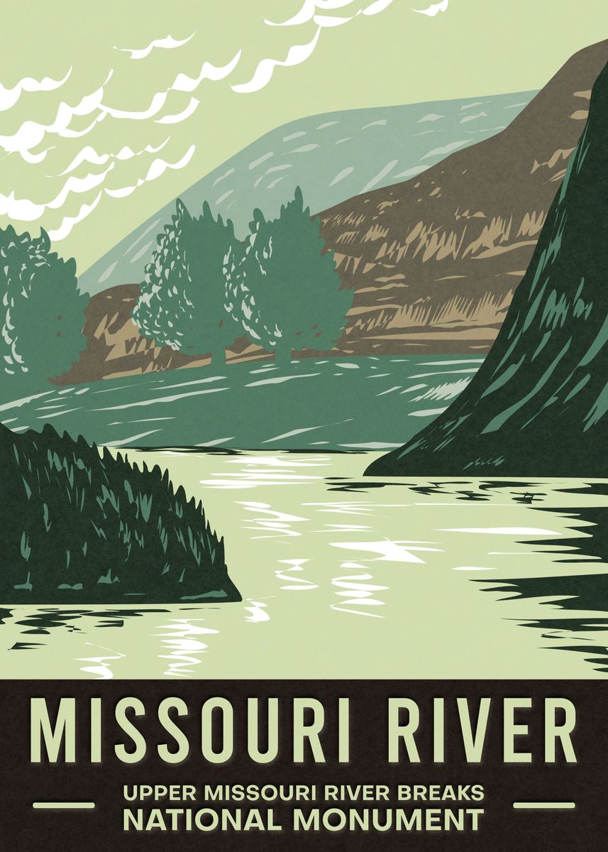 'Missouri River' Poster, picture, metal print, paint by Jordan Holmes ...