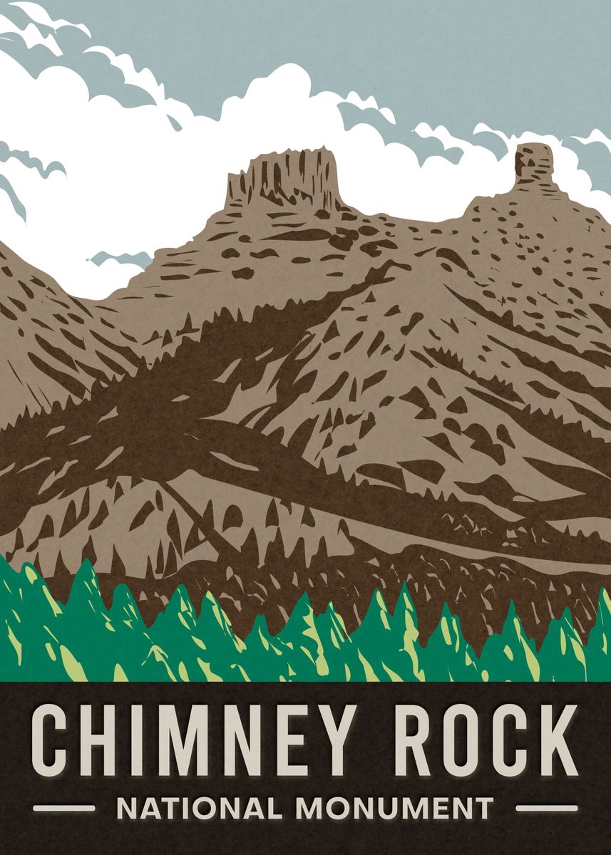 'Chimney Rock' Poster by Jordan Holmes | Displate