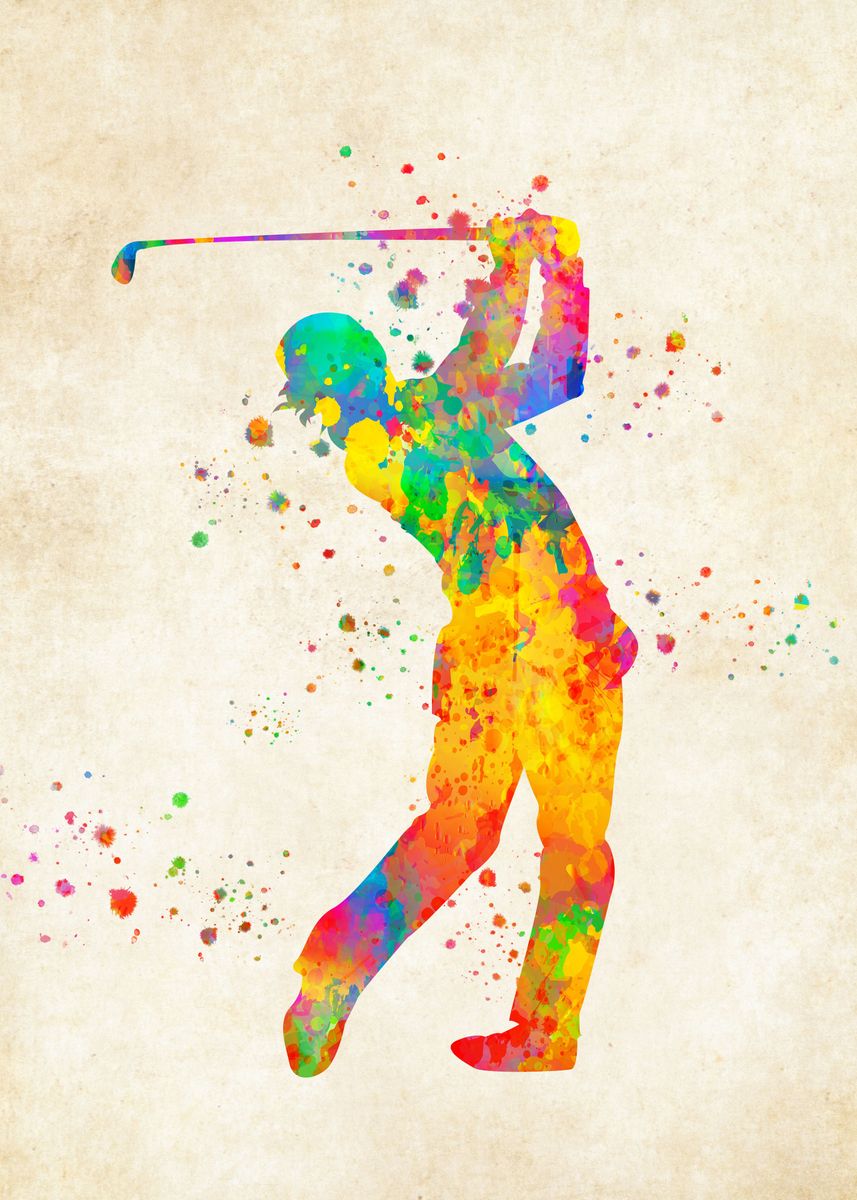 'Golf Watercolor' Poster by Ollie Reid | Displate