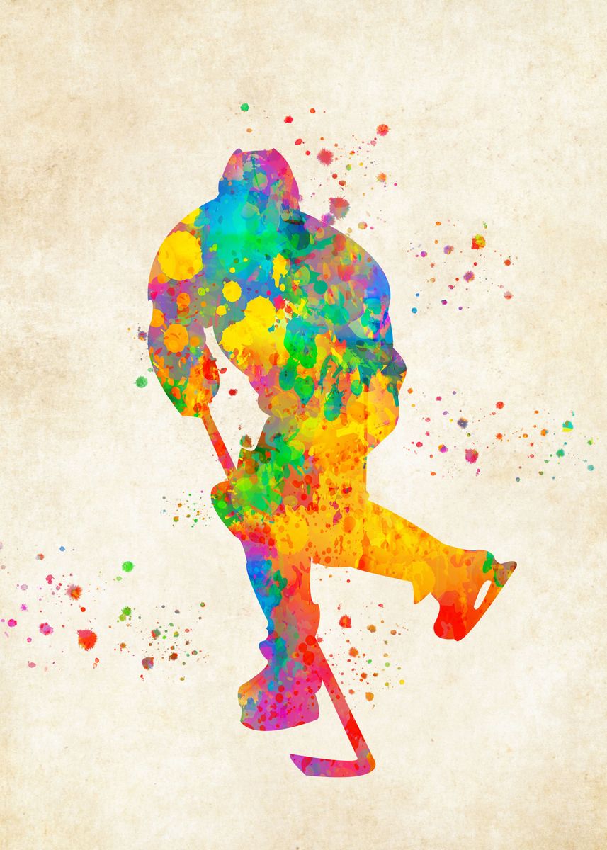 'Hockey Watercolor' Poster by Ollie Reid | Displate