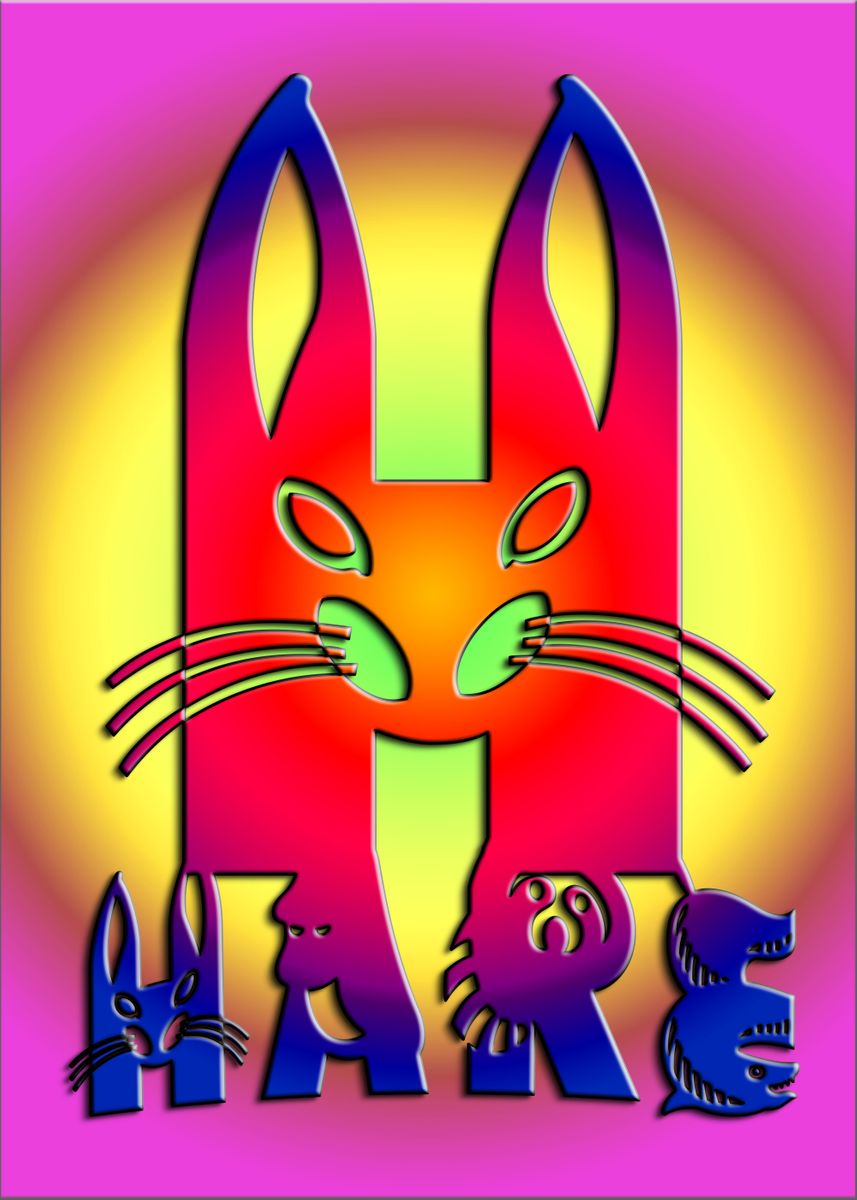 'H For Hare' Poster, picture, metal print, paint by oOoPhanteraoOo oOo ...