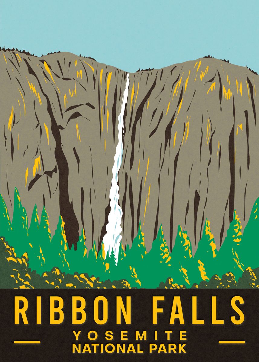 'Ribbon Falls' Poster by Jordan Holmes | Displate