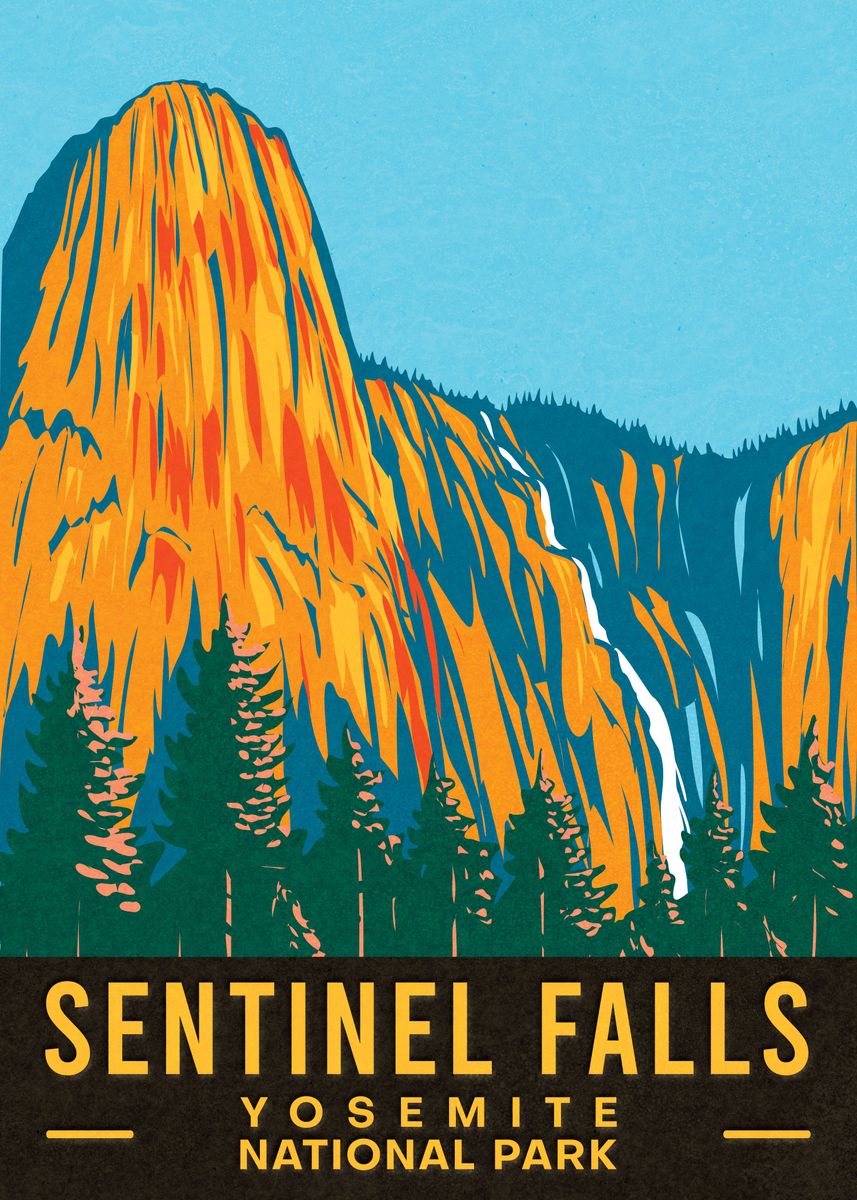 'Sentinel Falls' Poster, picture, metal print, paint by Jordan Holmes ...