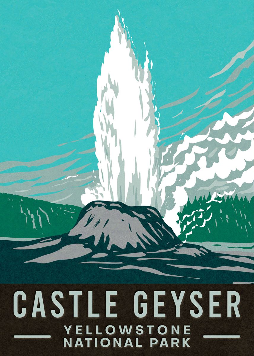 'Castle Geyser' Poster by Jordan Holmes | Displate