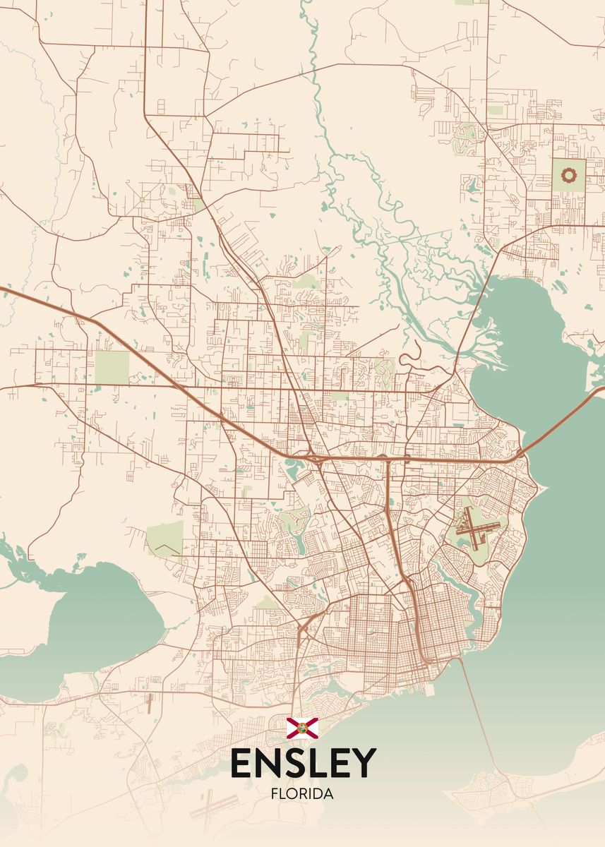 'Ensley FL' Poster, picture, metal print, paint by IMR Designs | Displate