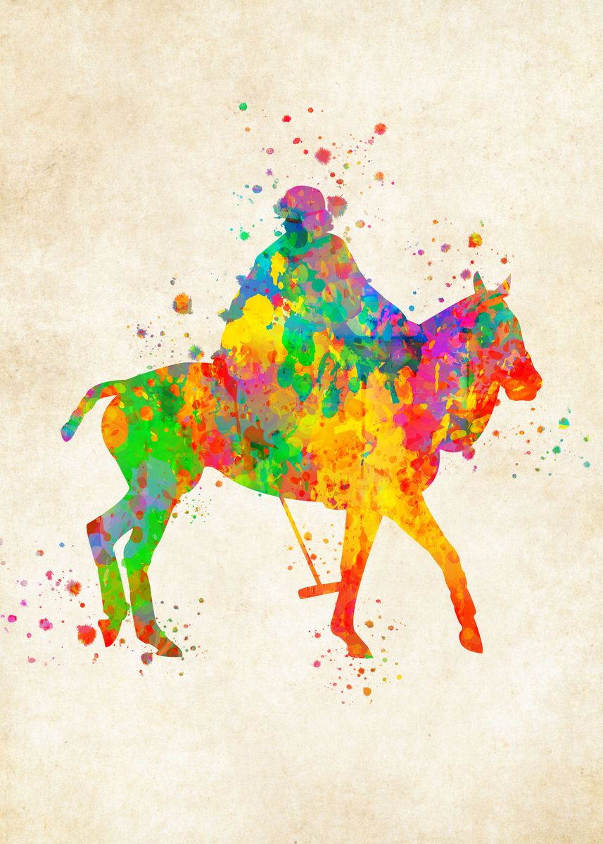 'Horsing Watercolor' Poster, picture, metal print, paint by Ollie Reid ...