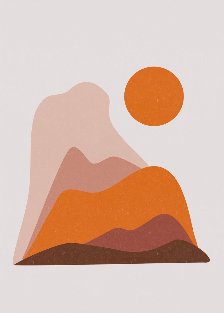 'Mountain Abstract Minimal' Poster, picture, metal print, paint by Jay ...