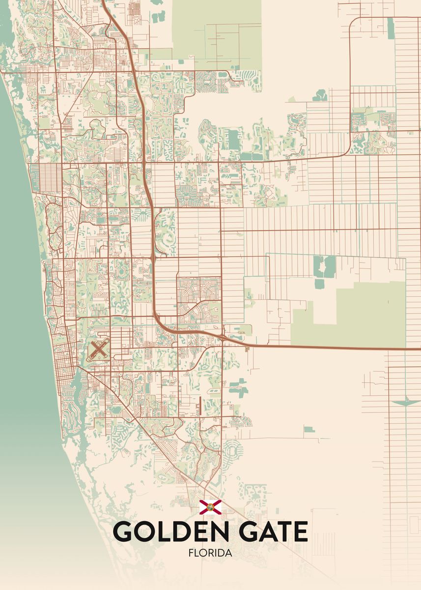 'Golden Gate FL' Poster by IMR Designs | Displate