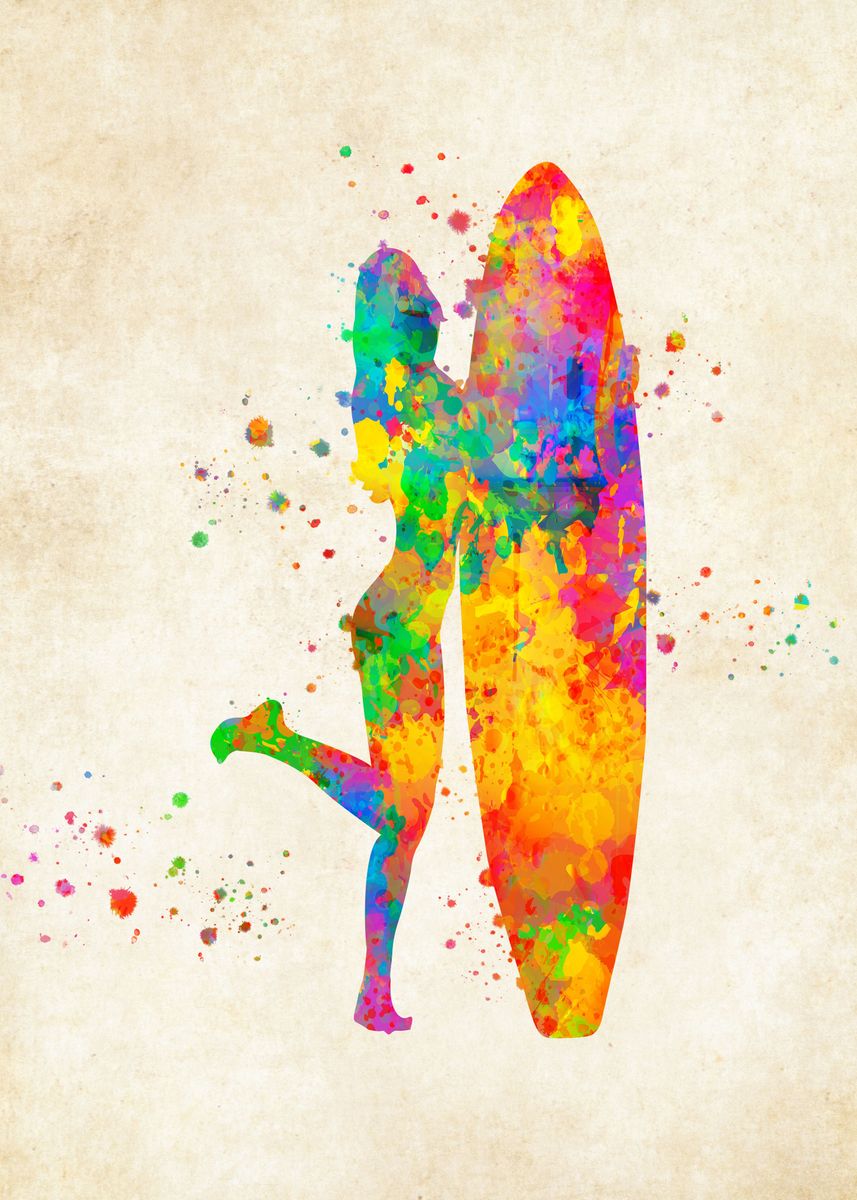 'Windsurfing watercolor' Poster by Ollie Reid | Displate